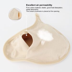 Silicone Breast Forms Protective Cover, Sweat Absorbing Refined Edge Stitching Hook Design Elastic Women Mastectomy Prosthesis Cover Bag Cotton for Fake Boobs