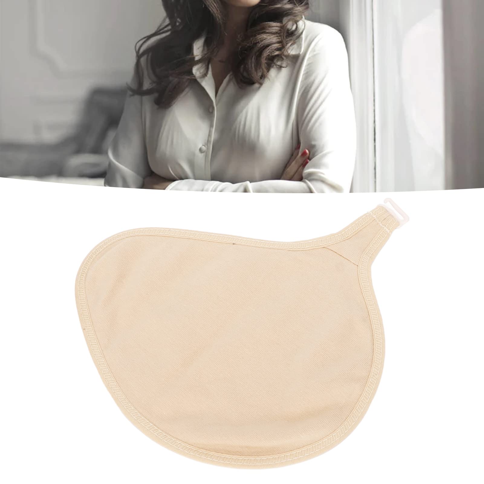 Silicone Breast Forms Protective Cover, Sweat Absorbing Refined Edge Stitching Hook Design Elastic Women Mastectomy Prosthesis Cover Bag Cotton for Fake Boobs