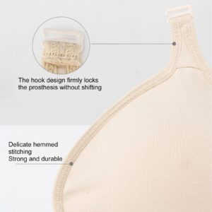 Silicone Breast Forms Protective Cover, Sweat Absorbing Refined Edge Stitching Hook Design Elastic Women Mastectomy Prosthesis Cover Bag Cotton for Fake Boobs