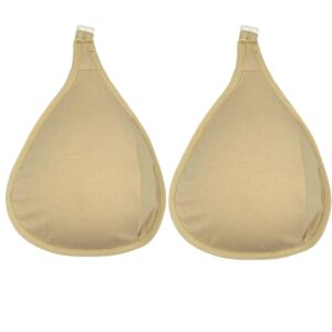 macimiu 2pcs hook silicone breast protective pockets sleeves cotton pocket bag for mastectomy fake breast (waterdrop, s)