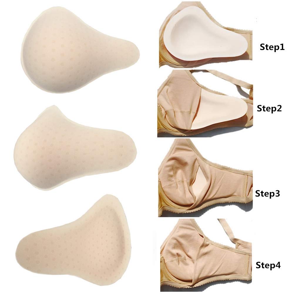 Ninery Ave 1 Pair Cotton Breast Forms Light Ventilation Sponge Boobs for Women Mastectomy Breast Cancer Support