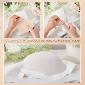 Hercicy 1 Pair Cotton Breast Forms Light Sponge Boobs Mastectomy Breast Cancer Support Bra for Women