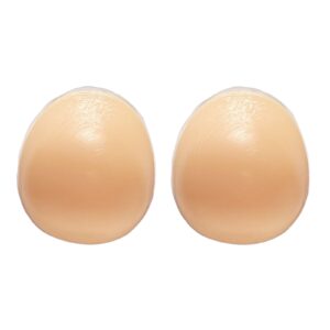 hiplaygirl mastectomy concave breast prosthesis - pair silicone breast forms full shaped enhancer crossdress bra inserts (size c d cup) beige