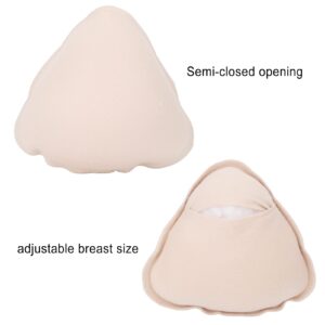 AMONIDA Foam Breast Forms, Breathable Pressure Relief Sponge Bra Inserts for Breast Cancer for Female Breast Surgery for Mastectomy Women (L)