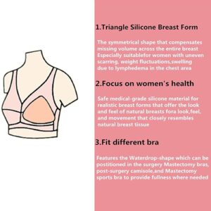 Witok Breast Prosthesis Mastectomy Silicone Breast Forms Triangle Shape for Breast Cancer Patients Only One Piece