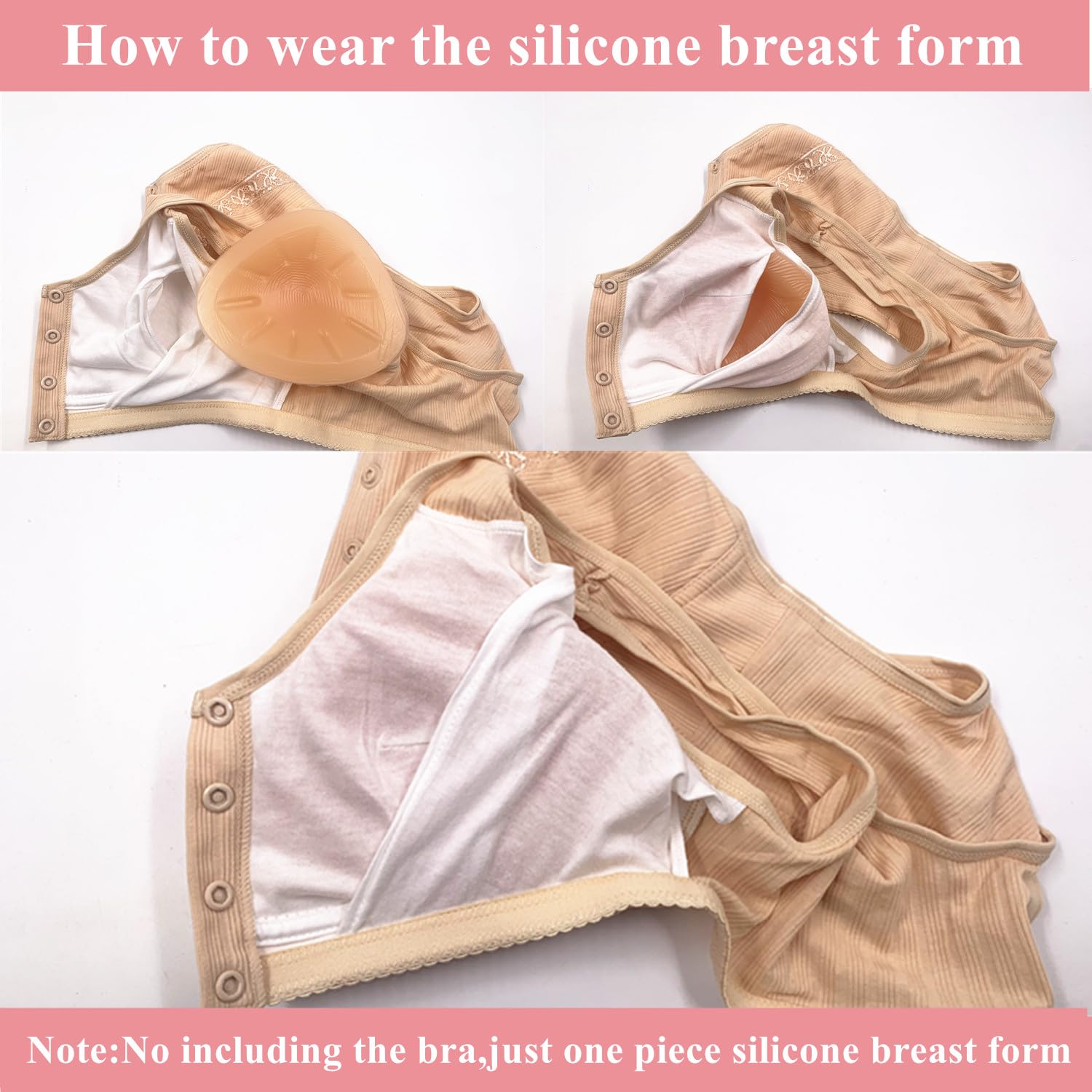 Witok Breast Prosthesis Mastectomy Silicone Breast Forms Triangle Shape for Breast Cancer Patients Only One Piece