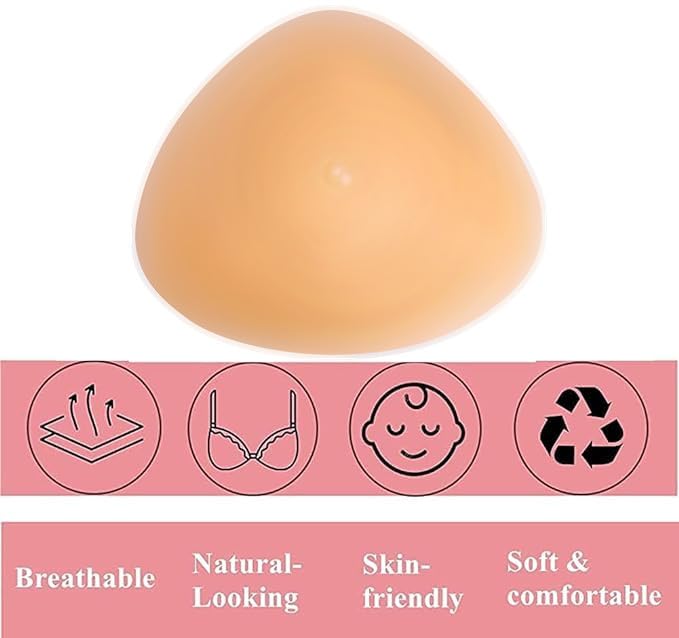 Witok Breast Prosthesis Mastectomy Silicone Breast Forms Triangle Shape for Breast Cancer Patients Only One Piece