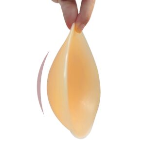 HIPLAYGIRL Pair Concave Silicone Breast Form, Triangle Mastectomy Prosthesis Bra Inserts Enhancer Pads (Size A B Cup)