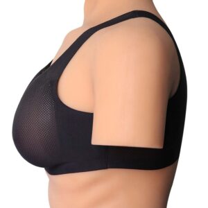 waterdrop silicone breast forms with mesh pocket bra set for mastectomy (black c cup- 800g)