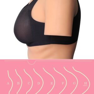 Waterdrop Silicone Breast Forms with Mesh Pocket Bra Set for Mastectomy (Black C Cup- 800g)