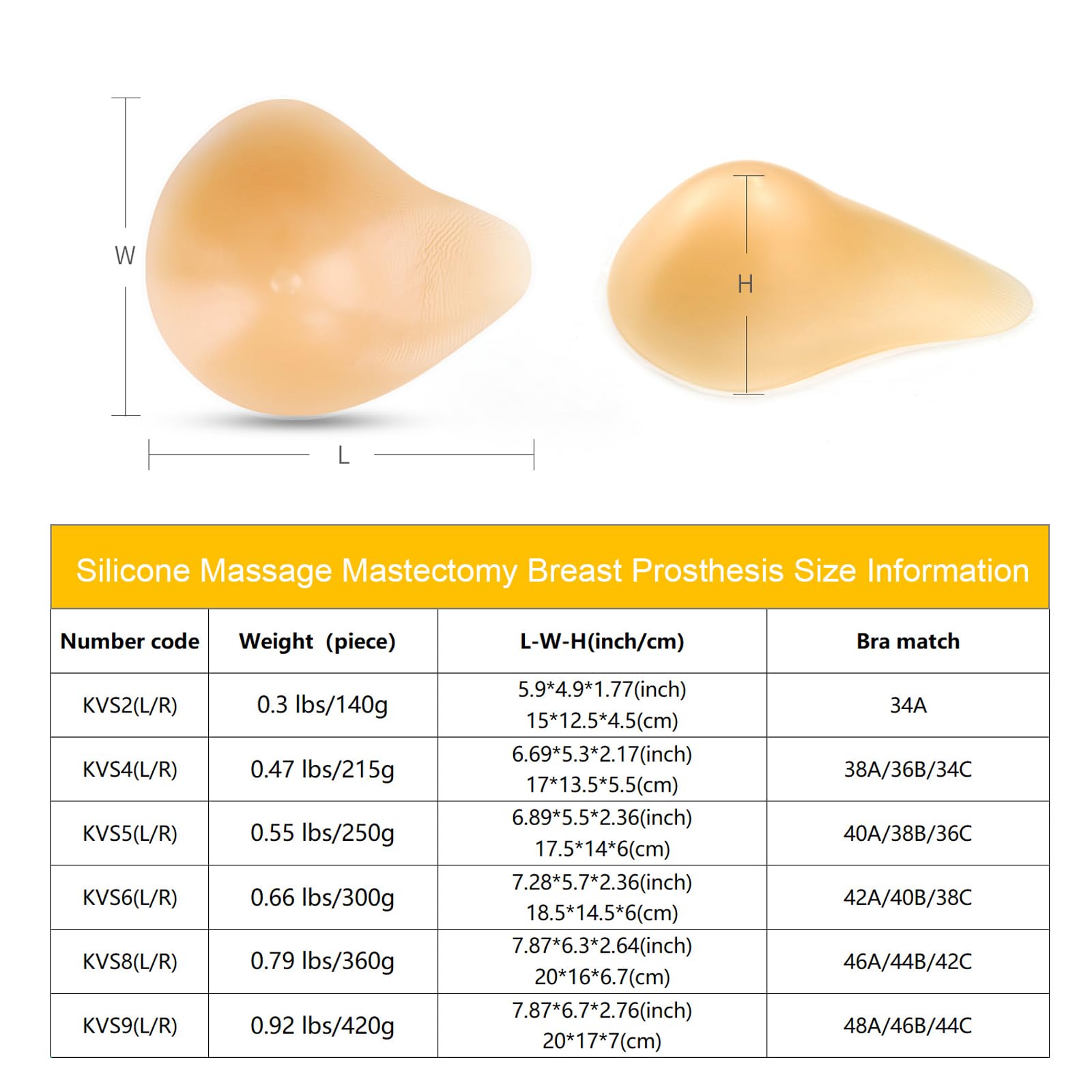 Polreta One Piece Silicone Breast Forms Mastectomy Prosthesis Bra Enhancer Inserts Concave Bra Pads