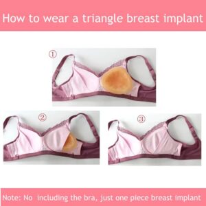 BMLen One Piece Triangle Silicone Breast Forms Mastectomy Prosthesis Bra Enhancer Inserts Concave Bra Pads (Nude 1, 600g (DD cup))