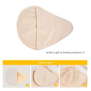 Polreta Lightweight Silicone Breast forms Silicone Breast Prosthesis for Mastectomy Right Spiral Shape Breast Only One Piece