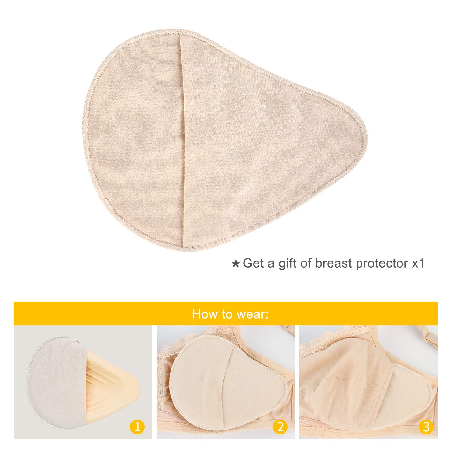 Polreta Lightweight Silicone Breast forms Silicone Breast Prosthesis for Mastectomy Right Spiral Shape Breast Only One Piece