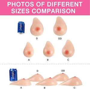 Vollence One Piece DD Cup Side Silicone Breast Forms irregular Fake Boobs Mastectomy Prosthesis Bra Pad Enhancers