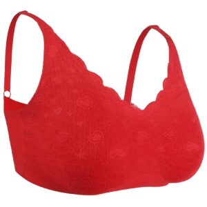 ivita mastectomy bra post surgery pocket bra silicone breast forms prosthesis fake boobs crossdressers transgender red