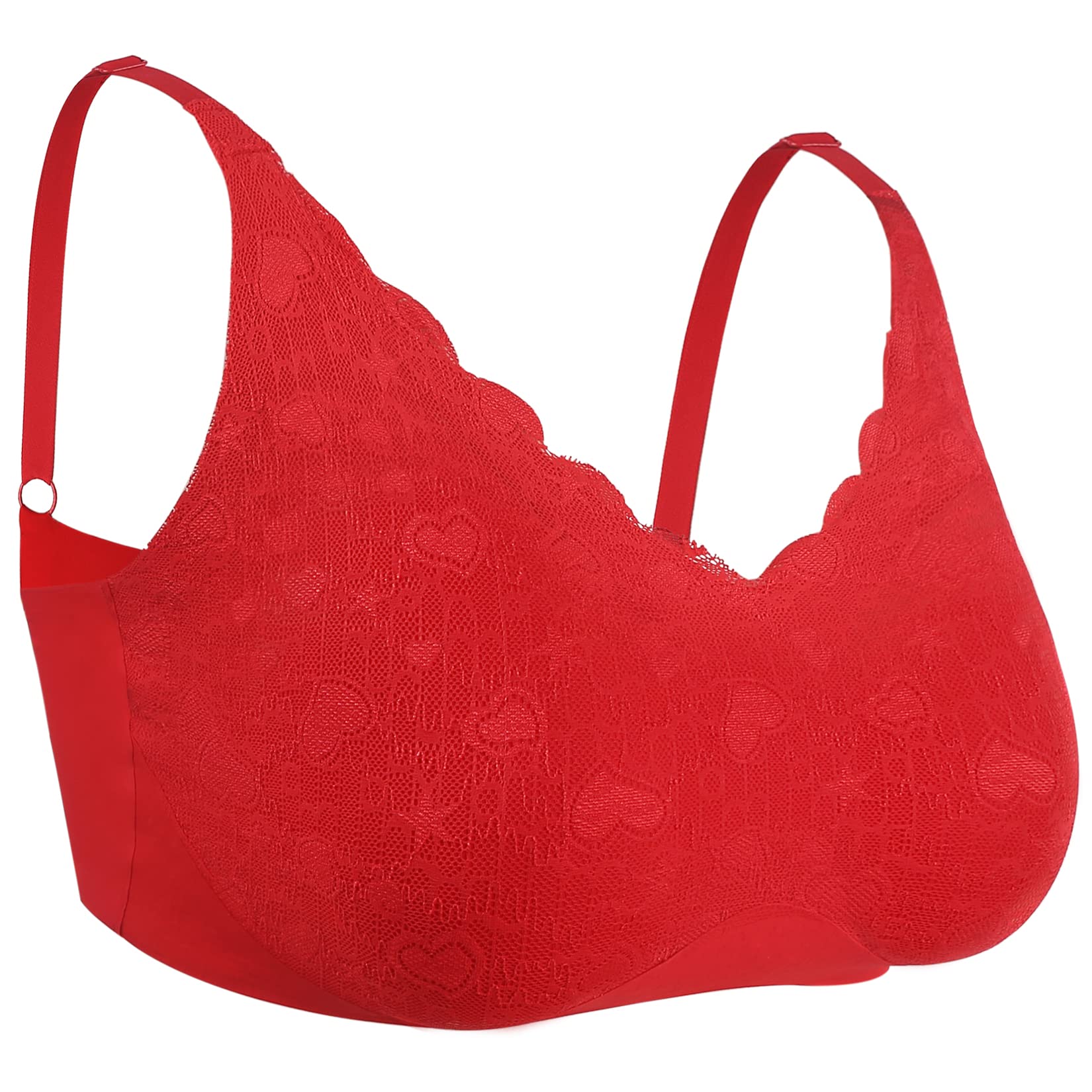 IVITA Mastectomy Bra Post Surgery Pocket Bra Silicone Breast Forms Prosthesis Fake Boobs Crossdressers Transgender Red