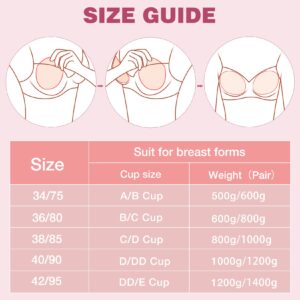 IVITA Mastectomy Bra Post Surgery Pocket Bra Silicone Breast Forms Prosthesis Fake Boobs Crossdressers Transgender Red