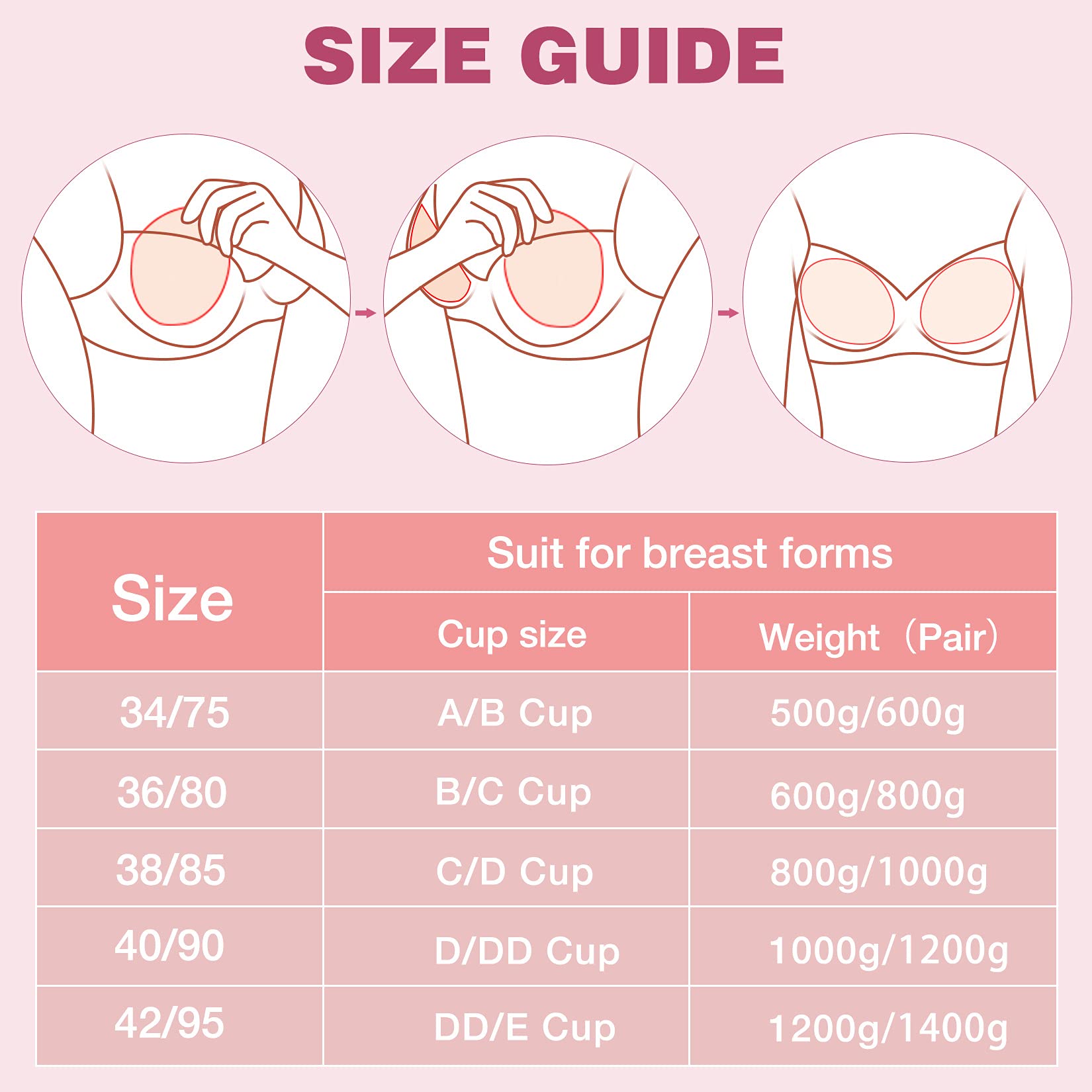 IVITA Mastectomy Bra Post Surgery Pocket Bra Silicone Breast Forms Prosthesis Fake Boobs Crossdressers Transgender Red