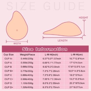 IVITA One Piece A Cup Asymmetrical Shape Silicone Breast Form for Mastectomy Prosthesis Chest Bra Pad Enhancers