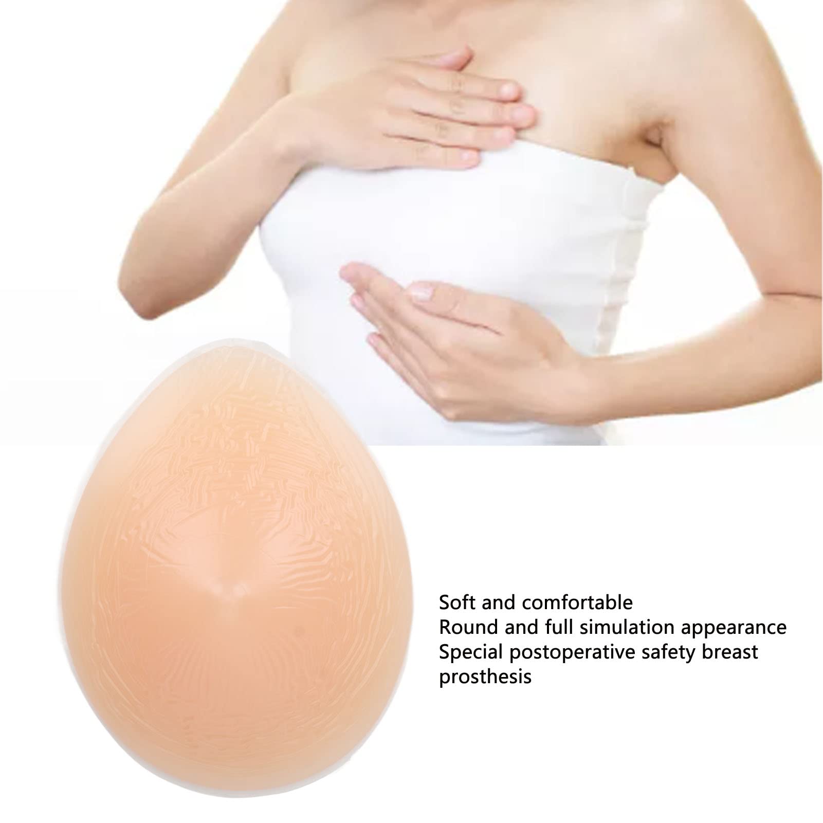 Triangle Silicone Breast Form Mastectomy Prosthesis, One Piece Women Crossdress Transvestite Bra Enhancer Inserts, Concave Bra Pads, Left and Right Universal (250g)