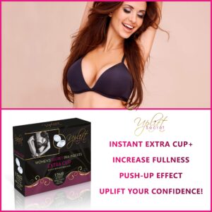 Uplift Secret Silicone Bra Inserts - Clear Gel Push Up Breast Pads - Bra Padding Bust Enhancer