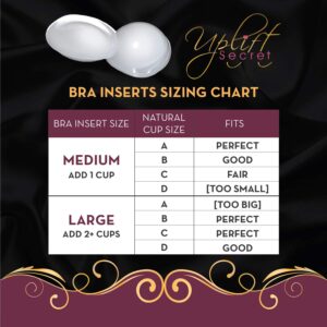 Uplift Secret Silicone Bra Inserts - Clear Gel Push Up Breast Pads - Bra Padding Bust Enhancer