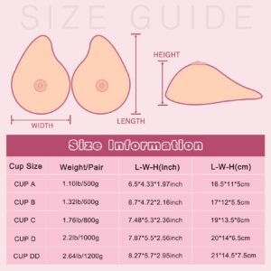 IVITA One Pair C Cup irregular Side Silicone Breast Forms Fake Boobs Mastectomy Prosthesis Crossdresser Transgender Cosplay Bra Enhancer inserts Pads