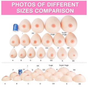 Mastectomy Prosthesis Silicone Breast Forms Self Adhesive False Boobs Women Concave Bra Enhancer Inserts for Crossdresser Transgender Cosplay,Nude,B Cup (600g/pair)