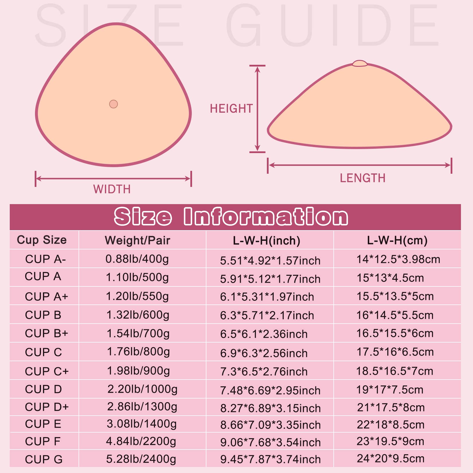 IVITA One Pair D Cup Triangle Shape Silicone Breast Forms Fake Boobs for Mastectomy Prosthesis Crossdresser Transgender Cosplay Bra Enhancer inserts Pads