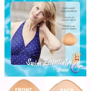 Braza - Foam Mastectomy Breast Form Prosthesis Bra Insert Pads for Swimwear - Size 5