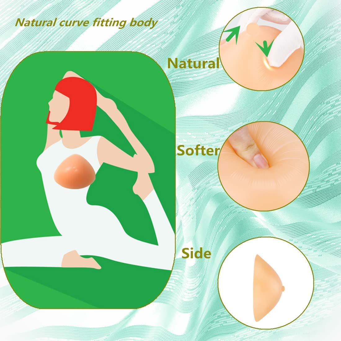 One Piece Triangle Silicone Breast Forms Mastectomy Prosthesis Bra Enhancer Inserts for Breast Cancer Patients