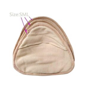 BIMEI 2 Pairs Cotton Protect Pocket For Mastectomy Silicone Breast Forms Cover Bags for Silicone Breast Forms (M, Begie 2 Pairs Triangular)