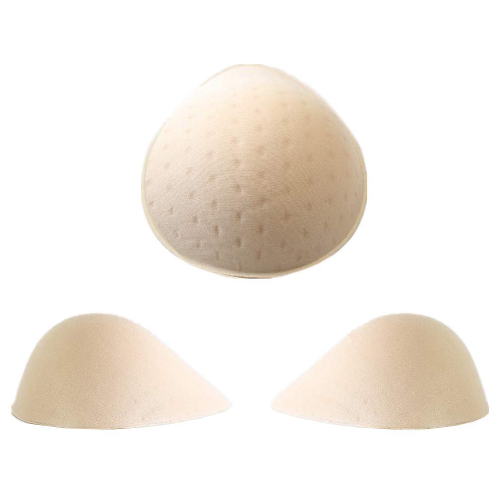 1 Piece Cotton Breast Boobs Ventilation Holes Weighted Leisure Sponge False Breast Forms Support by Ninery Ave (L for C/D Cup, Teardrop Shape)