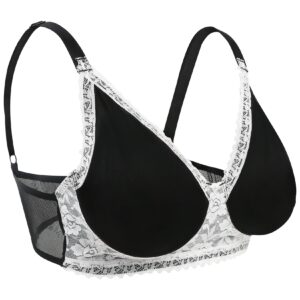 vollence see through mastectomy bra silicone breast forms pocket bra fake prosthesis crossdresser black