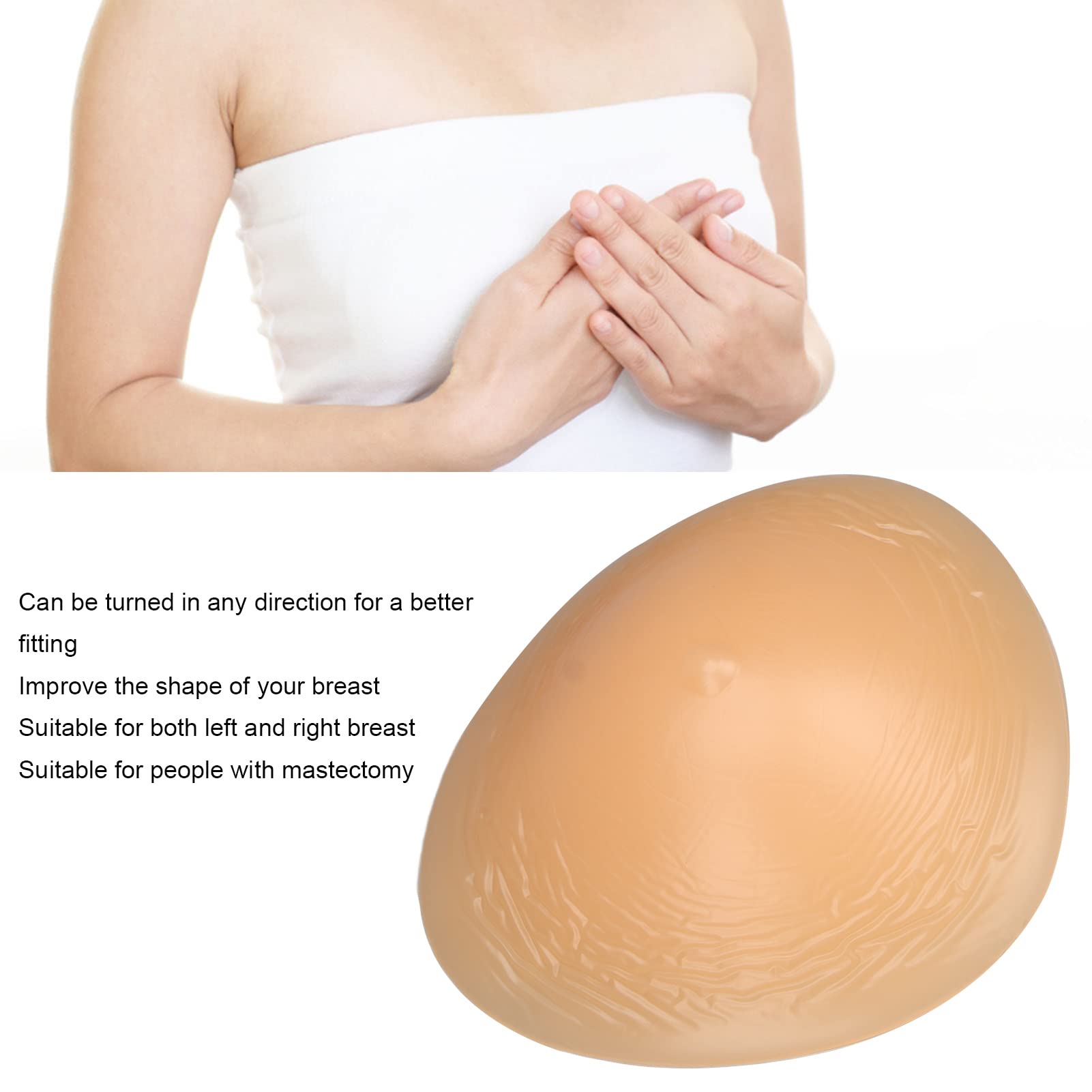 Prosthesis Breast Inserts,Prosthesis Breast,Breathable Bra Pad Inserts Soft Silicone Triangular Shaped Concave Bottom Prosthetic Breast for Post Mastectomy (Number 1)