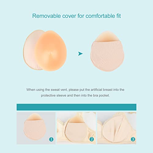 Bra Prosthesis, Bra Pads Artificial Prosthetic Forms for Symmetrical Breast Mastectomy Post Mastectomy Breast Forms Silicone Bra Inserts 5.3 Oz