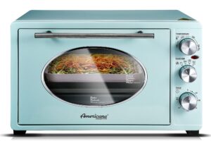 elite gourmet americana by elite eto3300m vintage 50’s diner retro countertop toaster oven, bake, broil, toast, fits 12” pizza, temperature control & adjustable 60-minute timer 1500w, 8-slice, mint