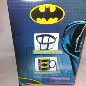 DC Batman 1-Cup Coffee Maker with Mug by Warner Bros - Single Serve Drip Coffee Machine - Features Removable Filter Basket & Drip Tray - Includes Batman Mug - 12 Oz Mug