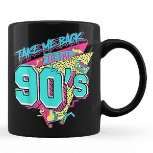 tuandang take me back to the 90s born 1990s nostalgia 90s birthday black coffee mug 11oz…