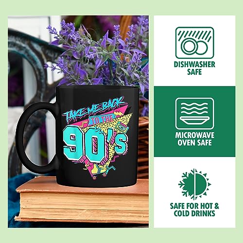 TUANDANG Take Me Back To The 90s Born 1990s Nostalgia 90s Birthday Black Coffee Mug 11oz…