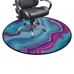 aqua pink multi-purpose anti slip wear-resistant mat for tile floor rolling chair abstract color formation wavy aqua pink lines office chair mat round carpet rug marble diameter 48 in