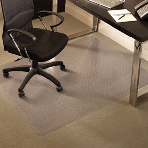 chair mat for carpet- medium pile, 45" x 53" rectangle, clear vinyl beveled edge