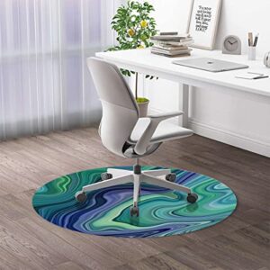 aqua pink pu leather round area rug swivel chair mats for hardwood floor marble print abstract color formation floor protector office chair mat gaming chair mat victorian style diameter 39.4 in