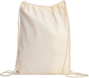 tbf (12 pack) set of 12 durable cotton canvas drawstring backpack bags 14" w x 16" h (natural)