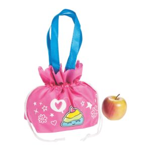 fun express - girl squad drawstring pouch tote bag for birthday - apparel accessories - totes - novelty totes - birthday - 12 pieces