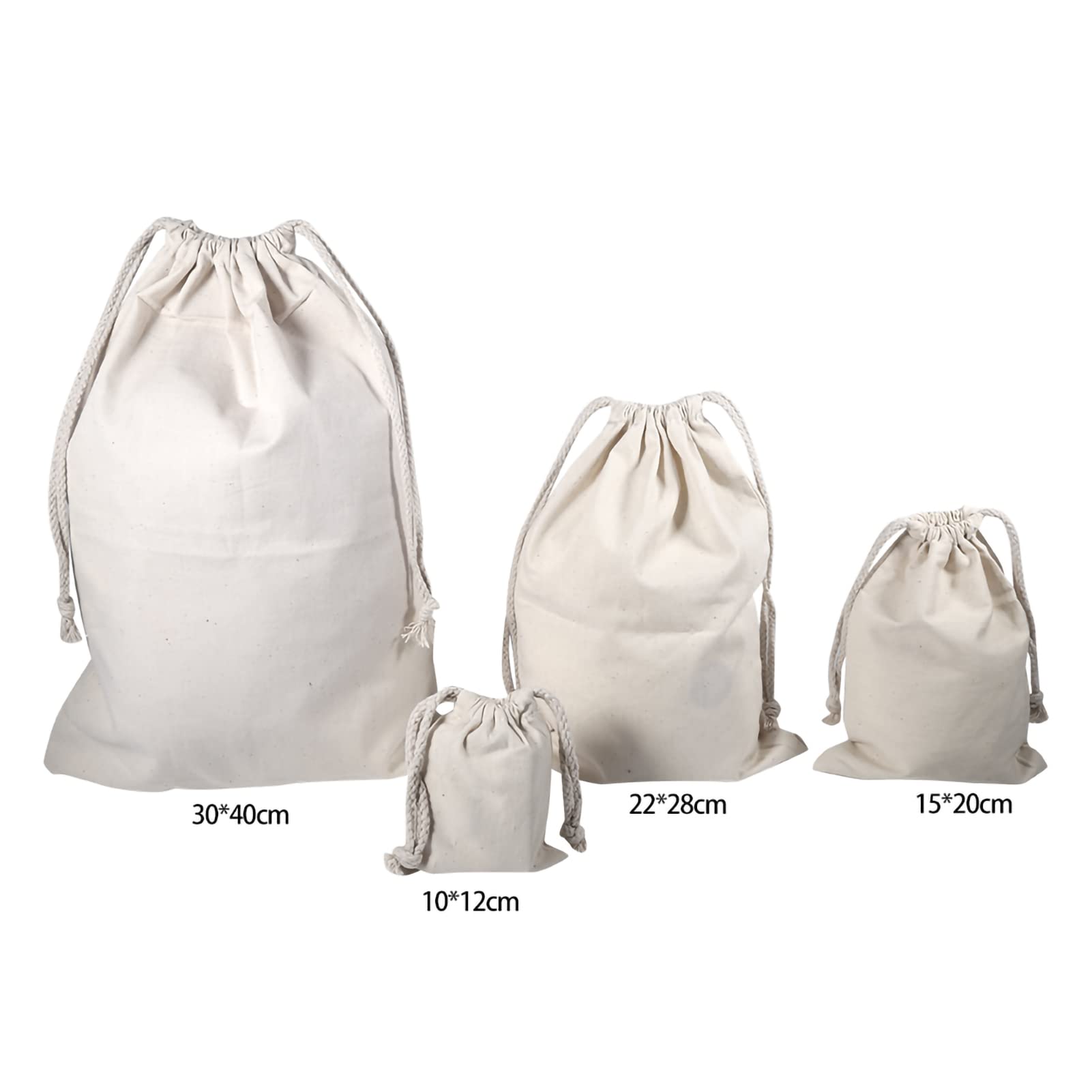 Bags Cotton Stuff Bag Household Plain Cotton Drawstring Storage Laundry Sack Stuff Bag for Travel Home Use(15x20cm)