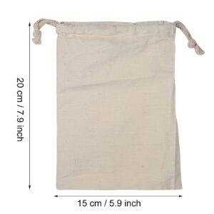 Bags Cotton Stuff Bag Household Plain Cotton Drawstring Storage Laundry Sack Stuff Bag for Travel Home Use(15x20cm)