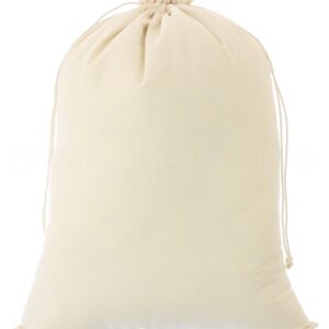 CleverDelights Cotton Bags - 18" x 24" - 20 Pack - Premium Drawstring Storage Muslin Bag - 18x24 Inch