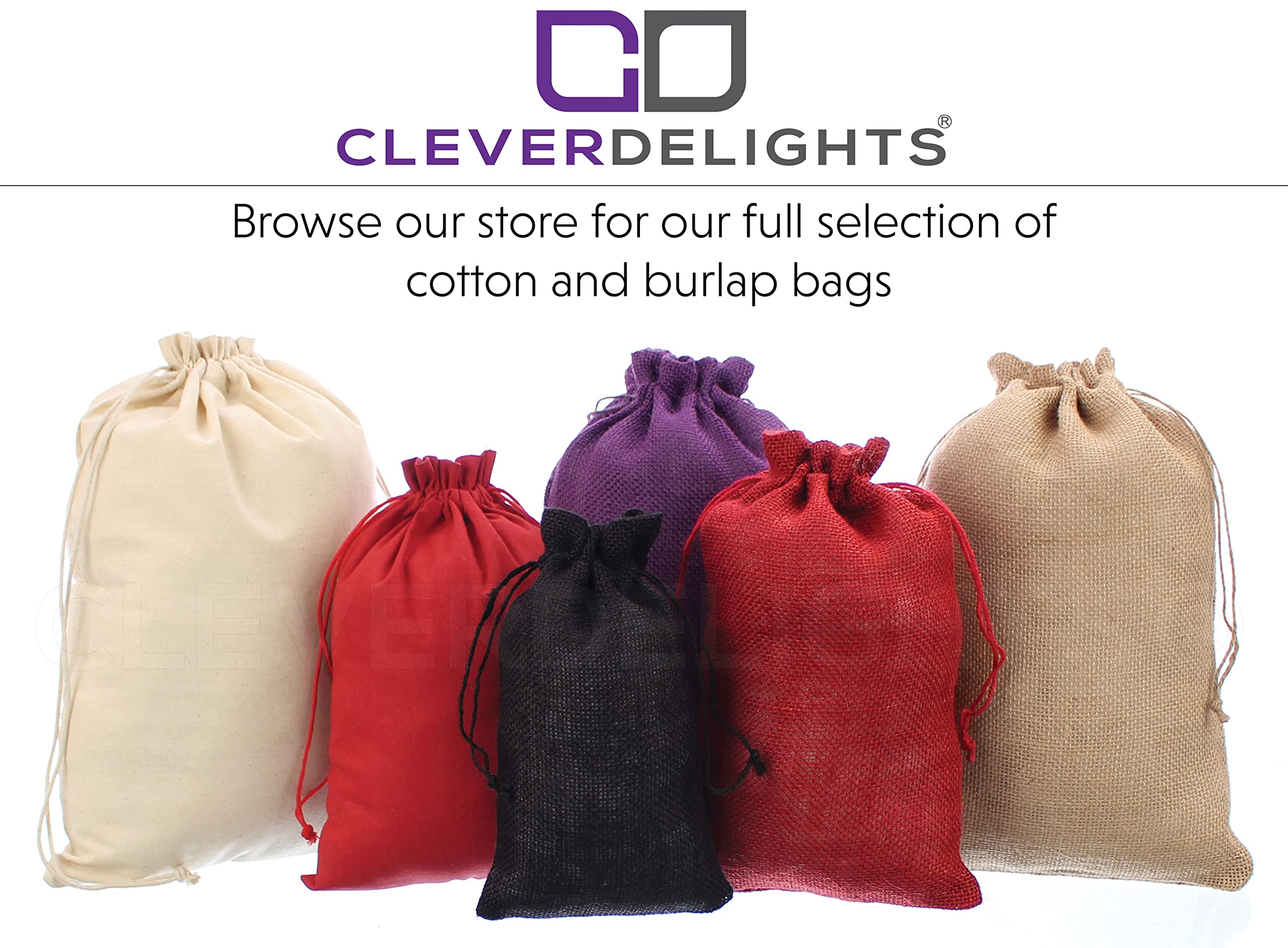 CleverDelights Cotton Bags - 18" x 24" - 20 Pack - Premium Drawstring Storage Muslin Bag - 18x24 Inch